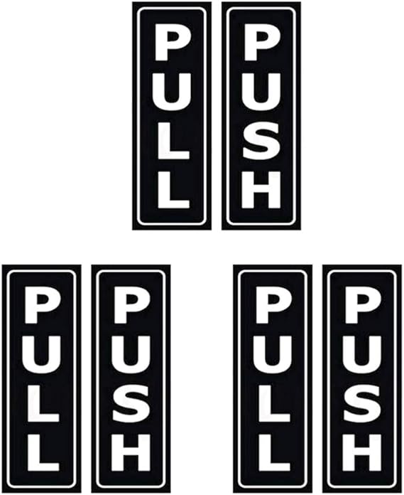 Amazon.com : DOITOOL 6pcs Push Pull Door Vertical Stickers Sign Self ...