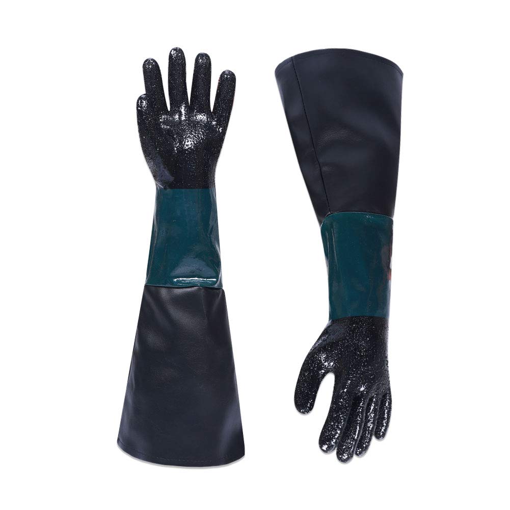 Heavy Duty Rubber Sandblasting Sandblaster Gloves, Sand Shot Grit Bead ...