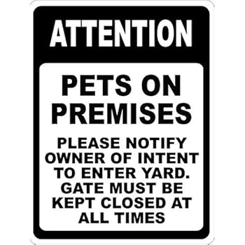 Amazon.com : Dogs ON Premises Warning Sign 7" X 10" : Garden & Outdoor