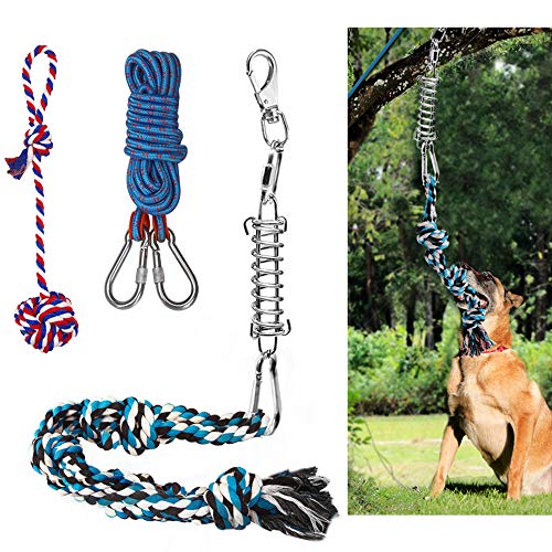 Spring Pole Dog Rope Toys with a Big Spring Pole Kit, 2 Different ...