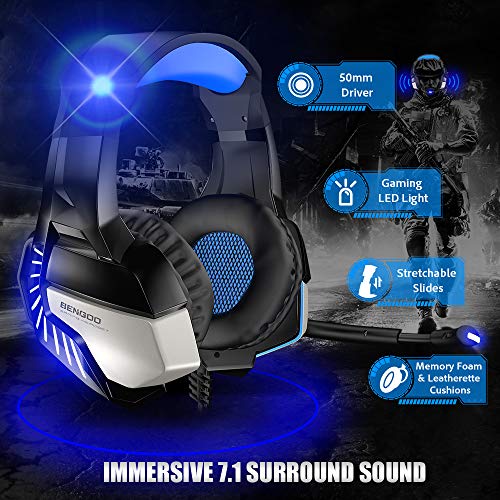 BENGOO K8 Gaming Headset for PS4, Xbox One, PC, Mac, Noise Cancelling ...