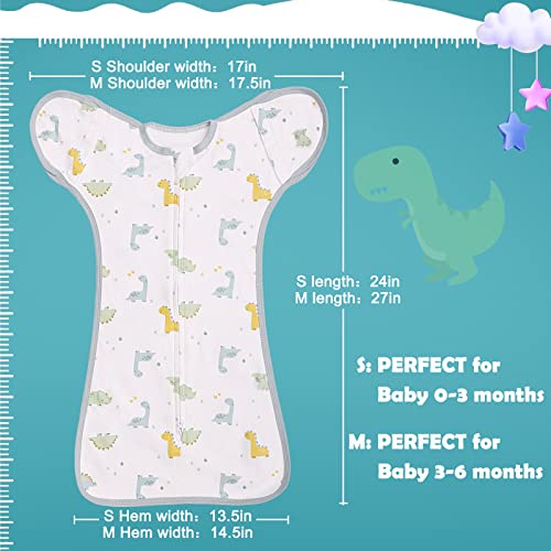 2 Pack Transition Swaddle with 2 Way Zipper, 2 in 1 Arms in/Out ...