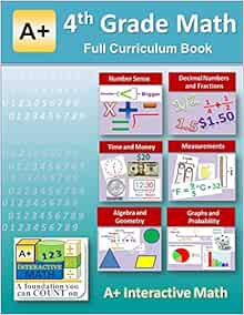 4th, Fourth Grade Math Textbook - 143 Lessons (388 Pages Printed B&W ...