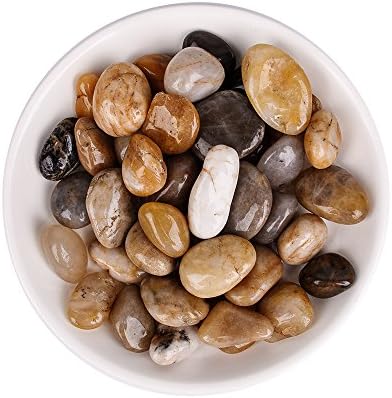 River Rock,Aquarium Pebbles,2.2lb,Decorative Stones Pebbles,Natural Polished Mixed Color Stones ...