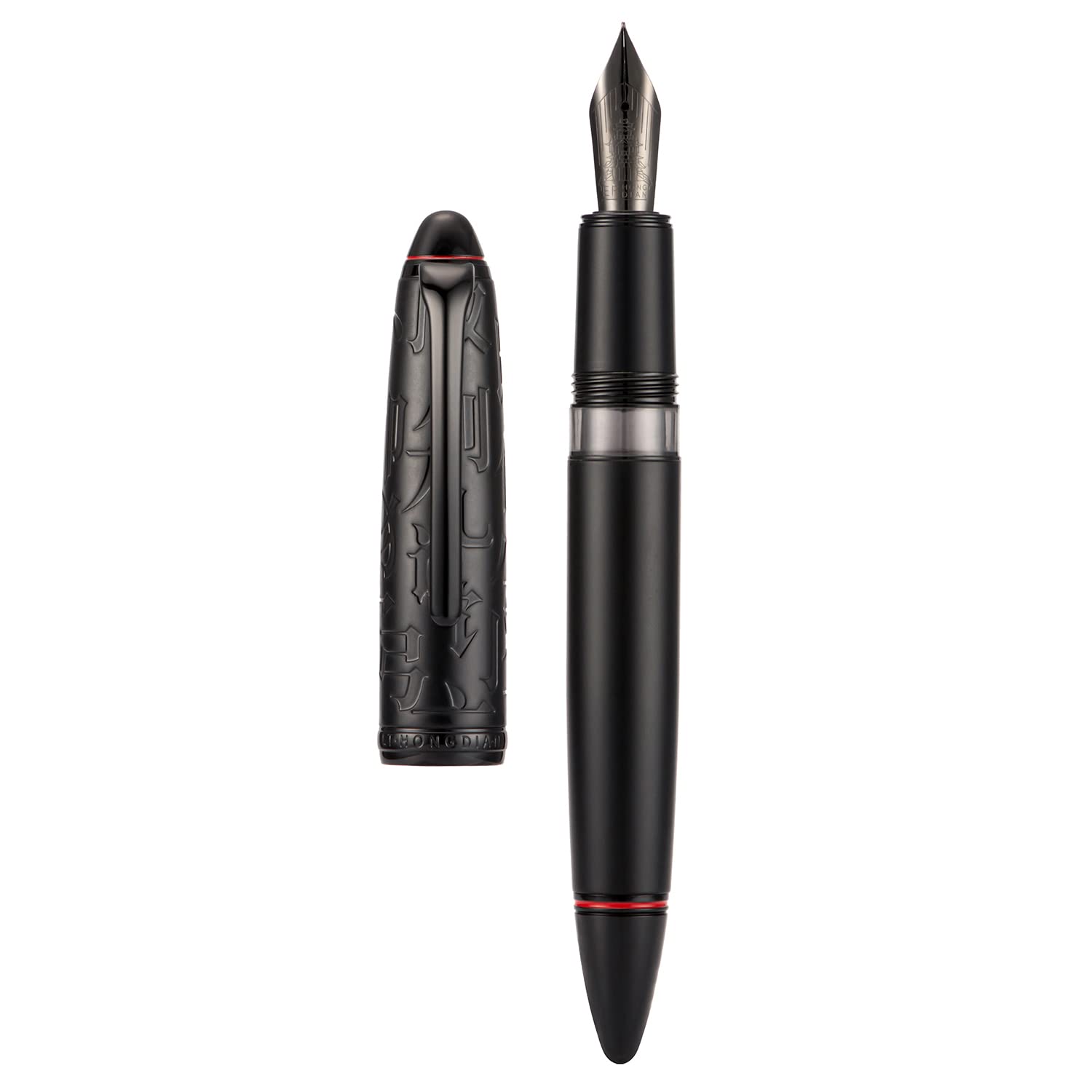 Mua Hongdian N6 Black Metal Resin Piston Fountain Pen Black Long Blade ...
