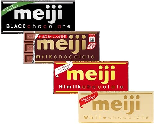 “Meiji Chocolate” 4 types of standard Japanese chocolate bars With ...