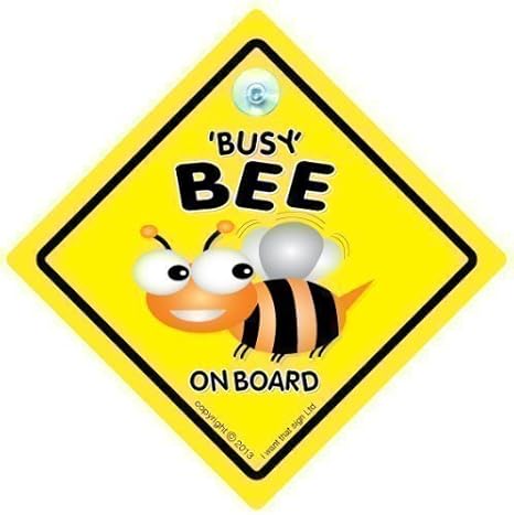 Busy Bee on Board Car Sign, Baby On Board Car sign, Child on Board ...