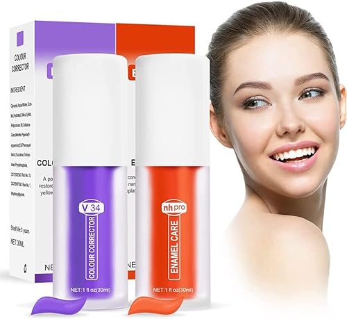 V34 Colour Corrector,Purple Teeth Whitening, Teeth Whitening Booster, Purple Toothpaste, V34 ...