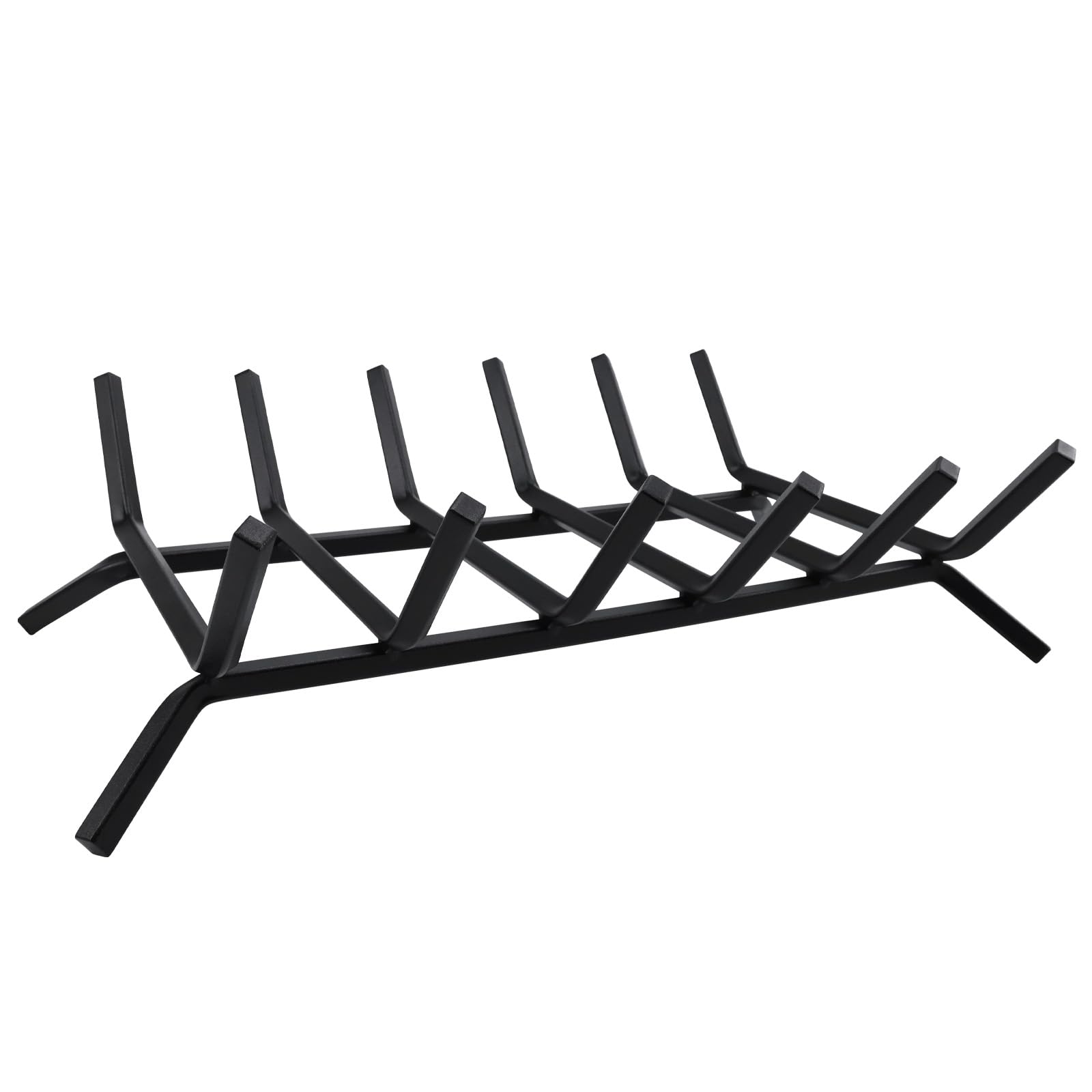 Luoieo Fireplace Grate Heavy Duty Cast Iron Fireplace Log Holder with 6 ...