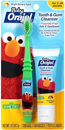 Orajel Baby Elmo Tooth And Gum Cleanser With Toothbrush, Apple Banana ...