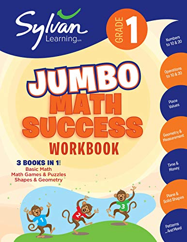 1st Grade Jumbo Math Success Workbook: 3 Books In 1--Basic Math, Math ...