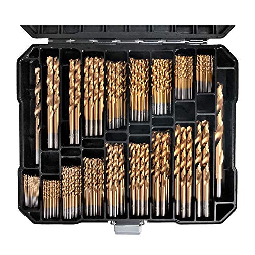 Titanium Drill Bit Set For Metal - 230pc Kit - Coated HSS - From 1/16 ...