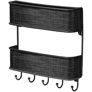 Amazon.com: InterDesign Twillo 2-Tier Mail Organizer and Key Rack ...