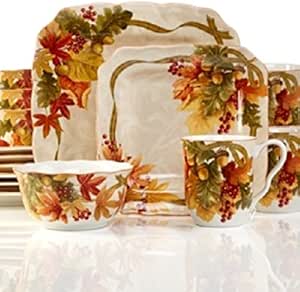 Amazon.com | Autumn Celebration 16 Piece Dinnerware Set: Dinnerware Sets