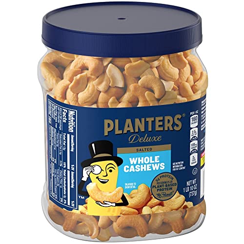 PLANTERS Fancy Whole Cashews with Sea Salt, 26 Ounces ( Pack of 1) Resealable Jar - Made with ...