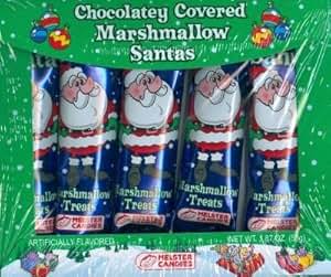 Amazon.com : Chocolate Covered Marshmallow Santa's : Hard Candy ...