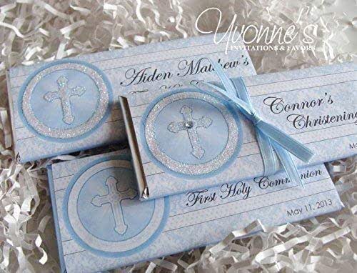 Amazon.com: Communion, Christening, Baptism Candy Bar Wrappers for ...