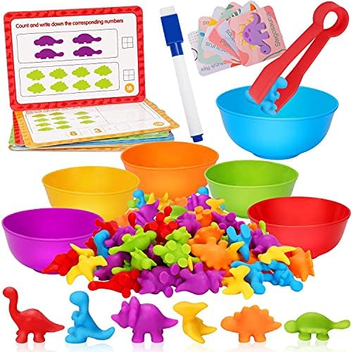 ZQBDFC Counting Dinosaurs Toys Matching Game for Kids with Sorting ...