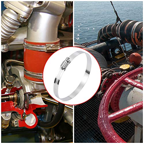 Selizo 12Pcs Hose Clamps, 4 Inch Hose Clamp 304 Stainless Steel Hose ...