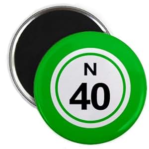 Amazon.com: Bingo Ball N40 FORTY Green 2.25 inch Fridge Magnet ...