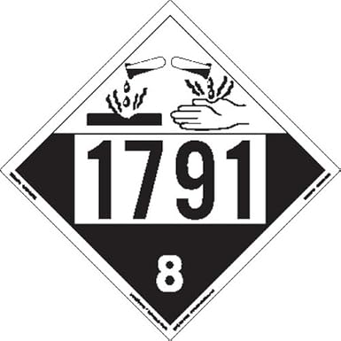 Labelmaster ZEZ43267 UN 3267 Corrosive Hazmat Placard E-Z Removable ...