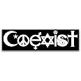 Amazon.com - Coexist Black - Inspirational Bumper Sticker - Bumper ...