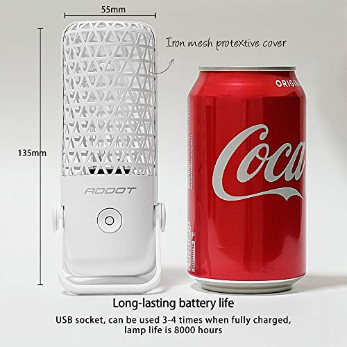 ADDOT Mini Portable UVC, UV Light Sanitizer lamp, Ultraviolet Ozone ...
