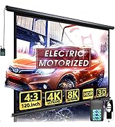 Amazon.com: Aoxun 120" Motorized Projector Screen - Indoor and Outdoor ...