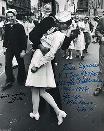 THE KISS WW2 8x10 reprint signed photo V-J Day Times Square RP Sailor ...