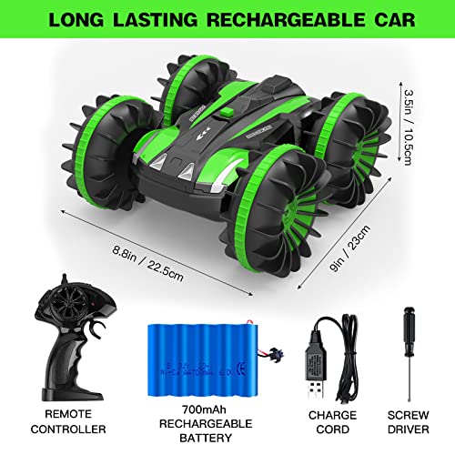 Toys for 8-12 Year Old Boys Amphibious RC Car for Kids, 2.4 GHz Remote Control Boat Waterproof ...