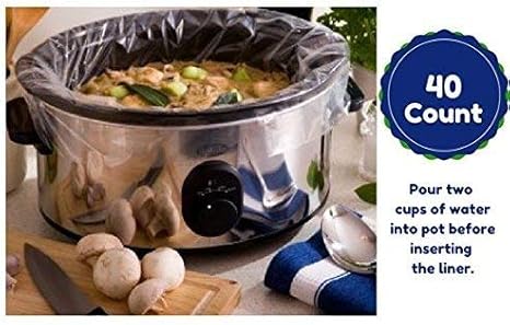 Extra Large Slow Cooker Liners Fits Up to 7-8 Quart Crock Pots 40 Ct ...