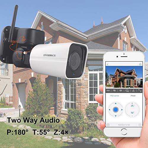 Eversecu 4X Optical Zoom Wireless PTZ Security Camera Pan Tilt Zoom ...