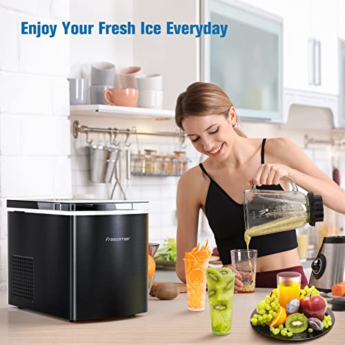 Ice Maker Machine for Countertop, Freezimer 33 lbs/24Hrs, 9 Cubes Ready ...