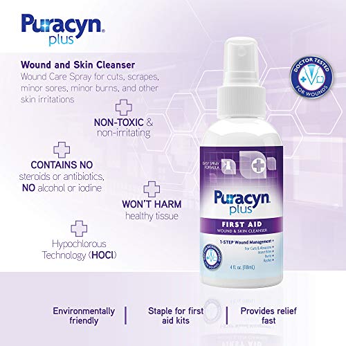 Puracyn Plus Wound and Skin Cleanser – Wound Care Spray for cuts ...