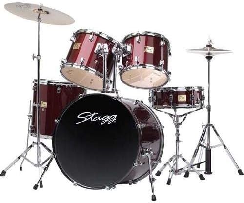 Stagg Tim 1 5 Piece Drum kit in wine red (22" bass drum): Amazon.co.uk ...