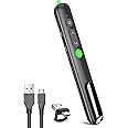 Amazon.com: Presentation Clicker PowerPoint Wireless Presenter Remote: Rechargeable Green Laser ...
