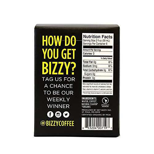 Bizzy Organic Cold Brew Coffee Concentrate - Single Serve 2oz Double ...