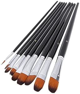 Artist Paint Brushes Set 9pcs Filbert Paint Brushes Set for Acrylic ...