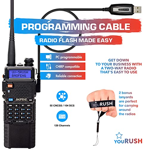 youRUSH Portable Ham Radio 2 Pack BAOFENG UV-5R 8W Dual Band Two Way ...