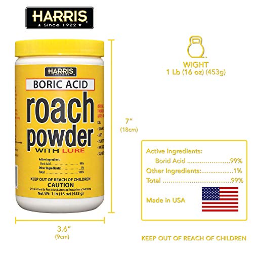Harris Boric Acid Roach Killer Powder with Lure, 16oz | Pricepulse