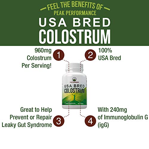 Colostrum Capsules Bred from Clean, Safe, USA Farms by Peak Performance ...