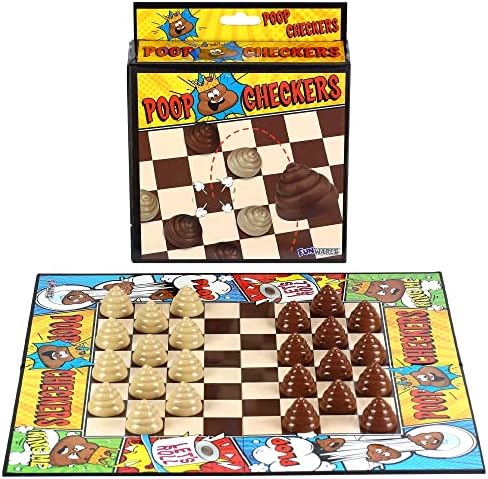 Poop Checkers Game for Kids Poo Gag Gift Board Game, Funny Checkers Set ...