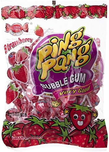 Haiyi Candy Ping Pang Strawberry Flavour Bubble Gum Pop, 912 gm price ...