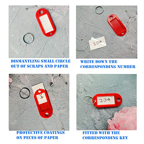 125 Pack Plastic Key Tags, 10 Colors Key Labels with Ring and Label ...