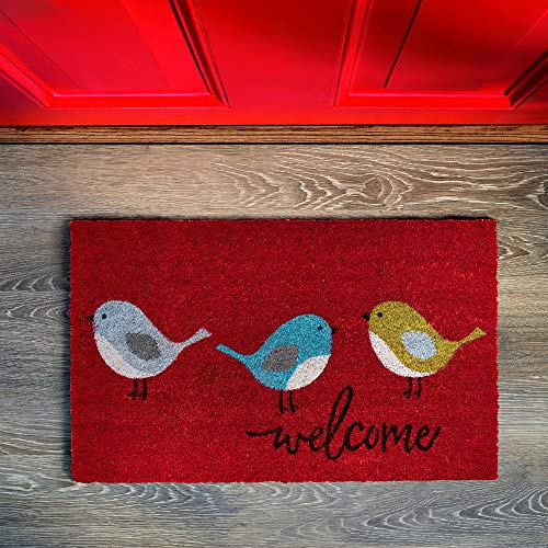 Bonletti Coir Door Mat with Attractive Bird Design for Outdoor Entrance ...