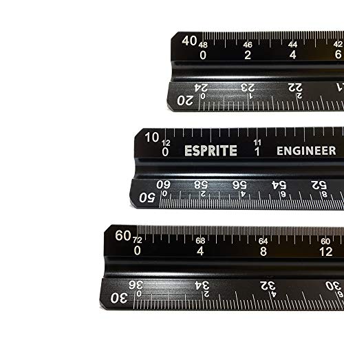 Vowcarol Architectural Scale Ruler, Engineering Scale and 12 inch Metal ...