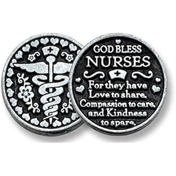 Amazon.com: SIX (6) GOD Bless NURSES - Pewter POCKET Tokens - 1" Metal ...