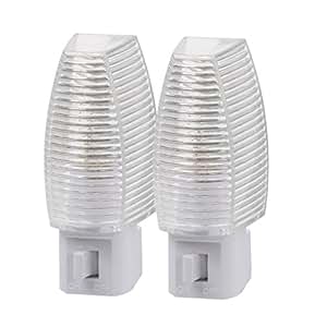 2 Pack Night Lights On Off Switch Bright White Light Nite Wall Plug ...