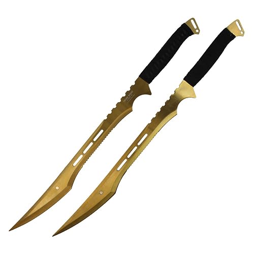 Hero Edge 27" Overall Dual Full Tang Blade Ninja Machete Set Wrapped ...