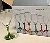 Amazon.com: Studio Silversmiths Multi Color Set 6 Wine Glasses : Home ...